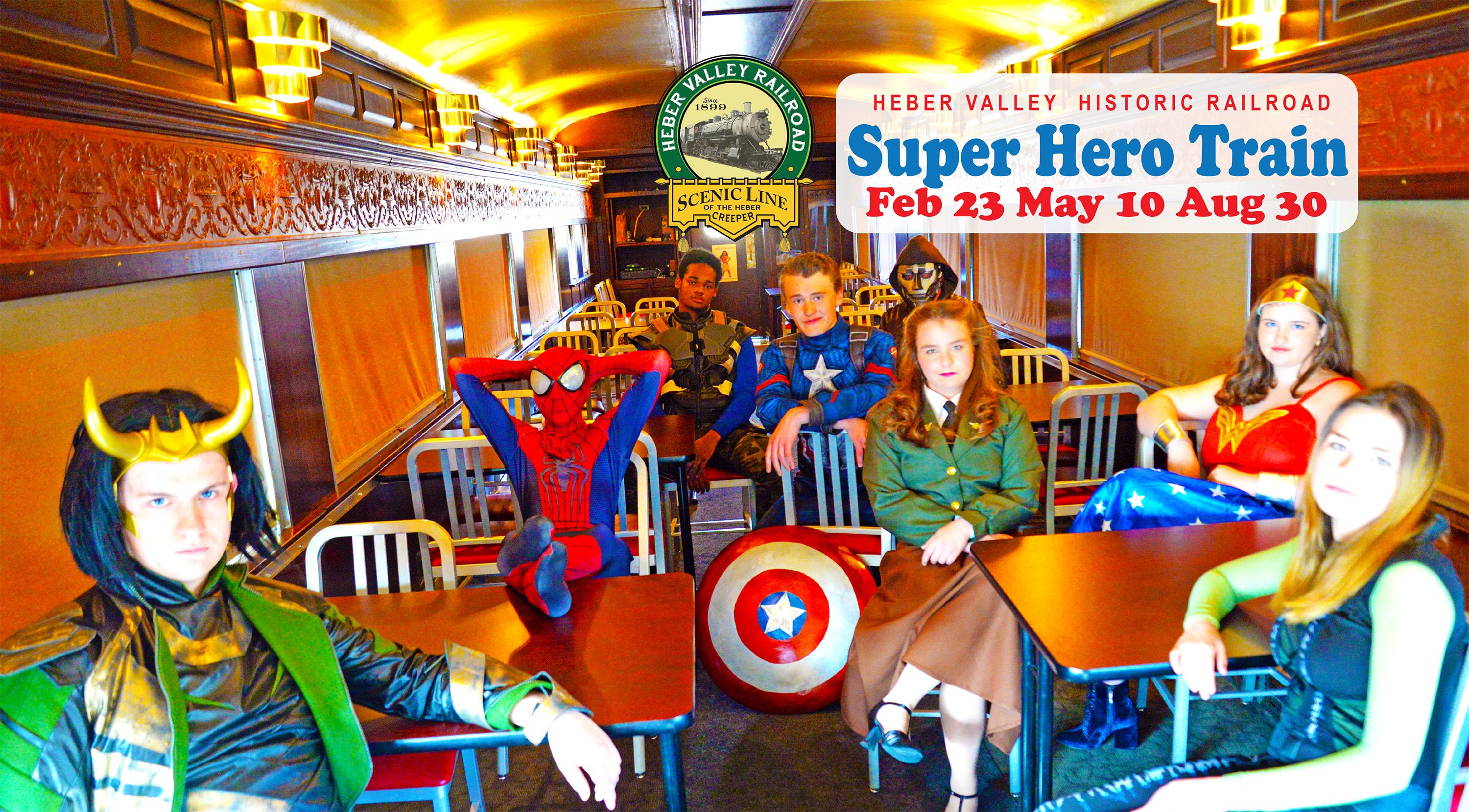 Super Hero Train at Heber Valley Railroad in Heber City, UT