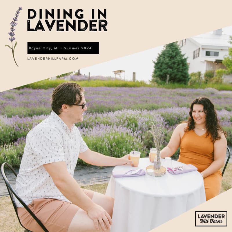 Dining in Lavender at Lavender Hill Farm