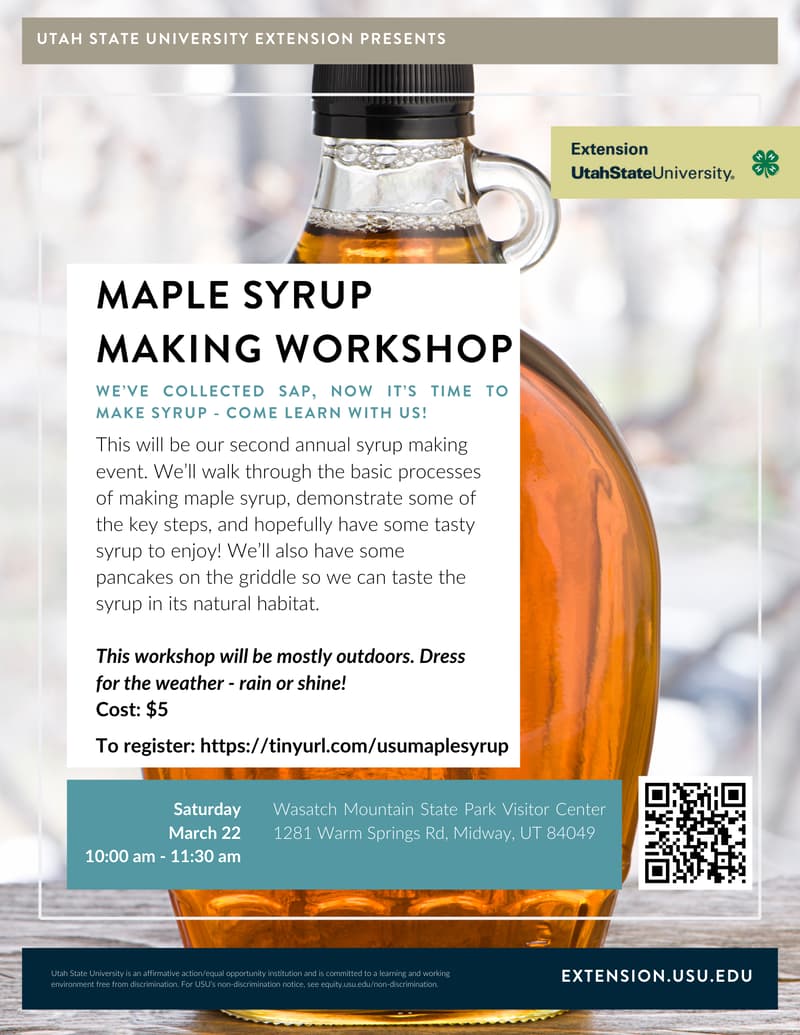 Maple Syrup Making at Wasatch Mountain State Park in Midway Utah