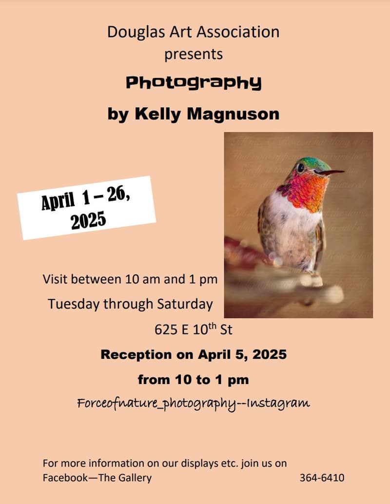 Douglas Art Association presents Photography by Kelly Magnuson