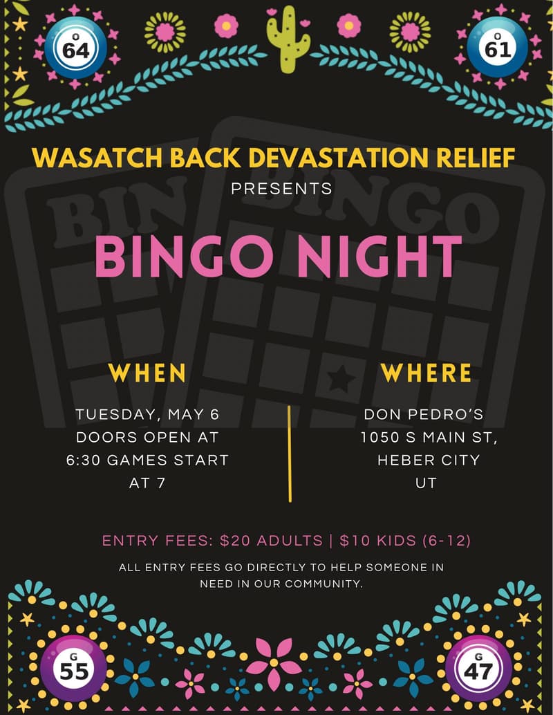Bingo Night for a Good Cause by Wasatch Back Devastation Relief